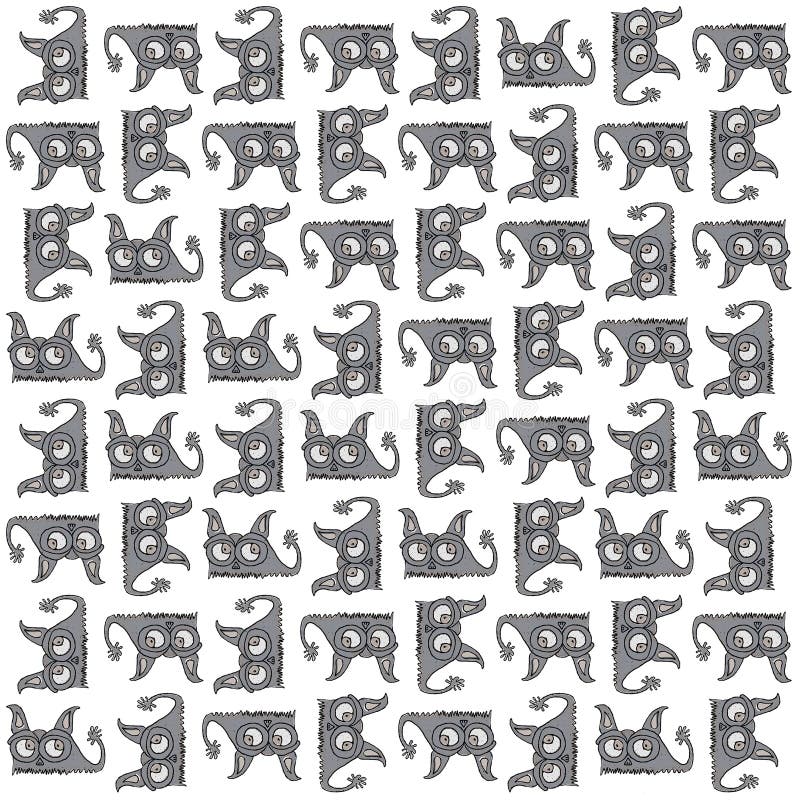 Alien Mouse Hand Drawn Illustration Motif Seamless Pattern Stock Image ...