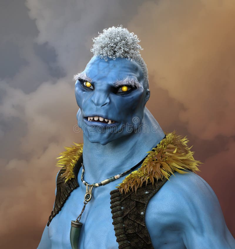 Alien Mutant with Yellow Eyes Stock Illustration - Illustration of ...