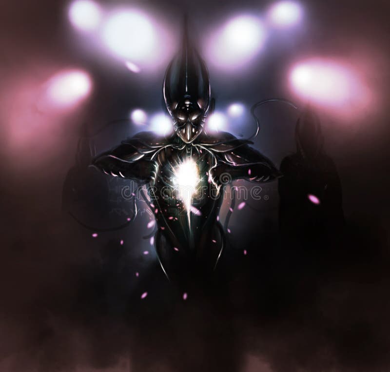 Sci-fi Alien Invader Creatures. Stock Illustration - Illustration of ...