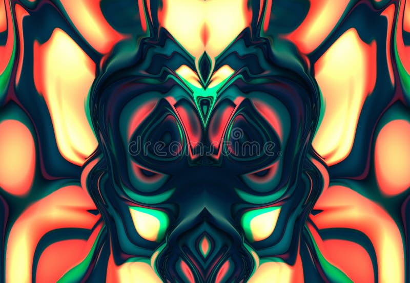 Alien Object. Scary Insect Mask. Crazy Background. Trippy Pattern Stock ...