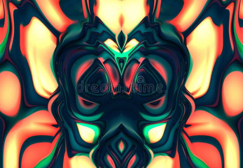 Alien Object. Scary Insect Mask. Crazy Background. Trippy Pattern Stock ...