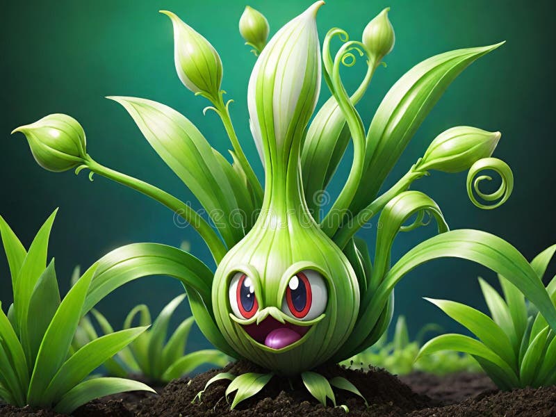 An Alien with Onion Monster Stock Illustration - Illustration of summer ...