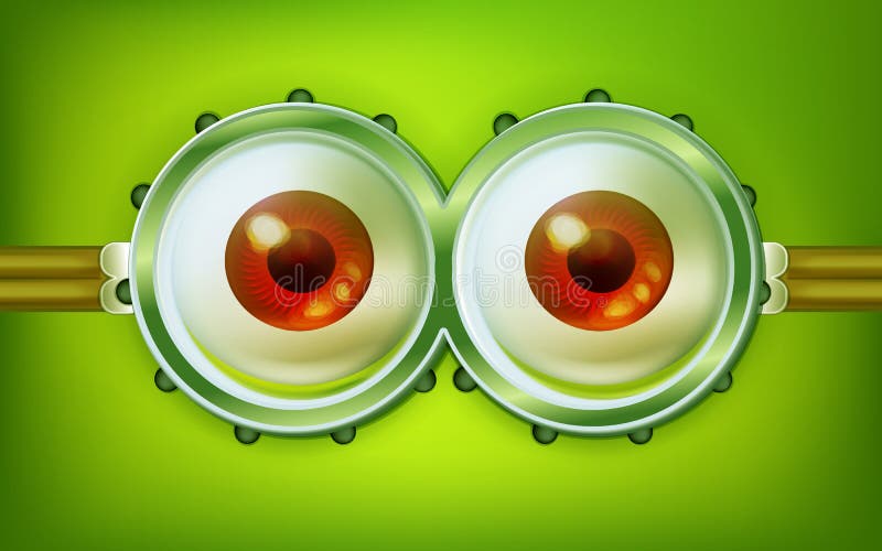 Alien Open Eyes with Glasses Stock Vector - Illustration of eyes ...