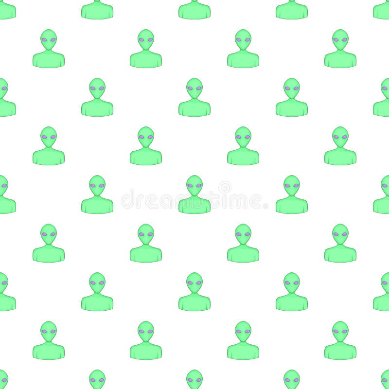 Alien Pattern, Cartoon Style Stock Vector - Illustration of green ...