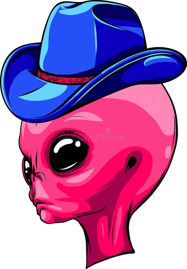 Alien Pink Head with Hat Vector Illustration Design Stock Vector ...