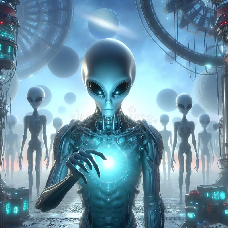 Alien Base is Very Futuristic Stock Illustration - Illustration of face ...