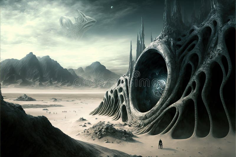 Alien Planet in Deep Space, Extraterrestrial Landscape, Generative AI ...