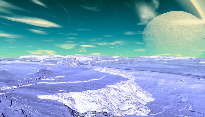 Alien Planet. Desert. 3D Rendering Stock Illustration - Illustration of ...