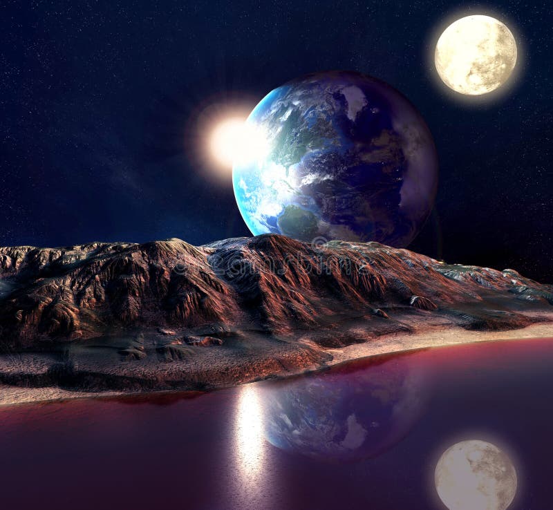 Alien Planet stock illustration. Illustration of artwork - 48544538