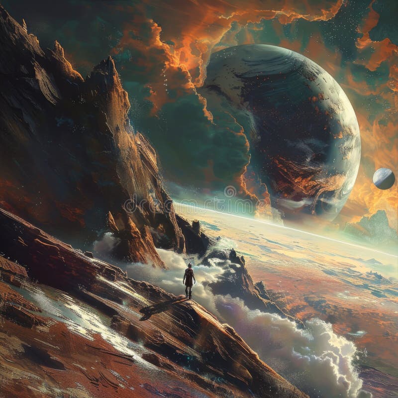 Alien Planet Exploration Concept Art Stock Photo - Image of environment ...