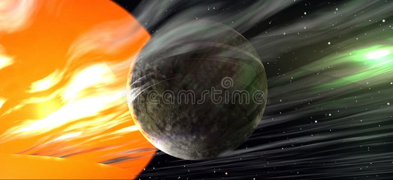 Alien Planet in a Far a Far Away Solar System Stock Illustration ...