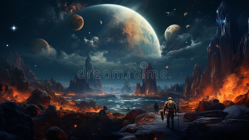 Alien Planet on the Horizon. Gas Giant Planet Generative AI Stock ... Alien Planet on the Horizon. Gas Giant Planet Generative AI Stock ...