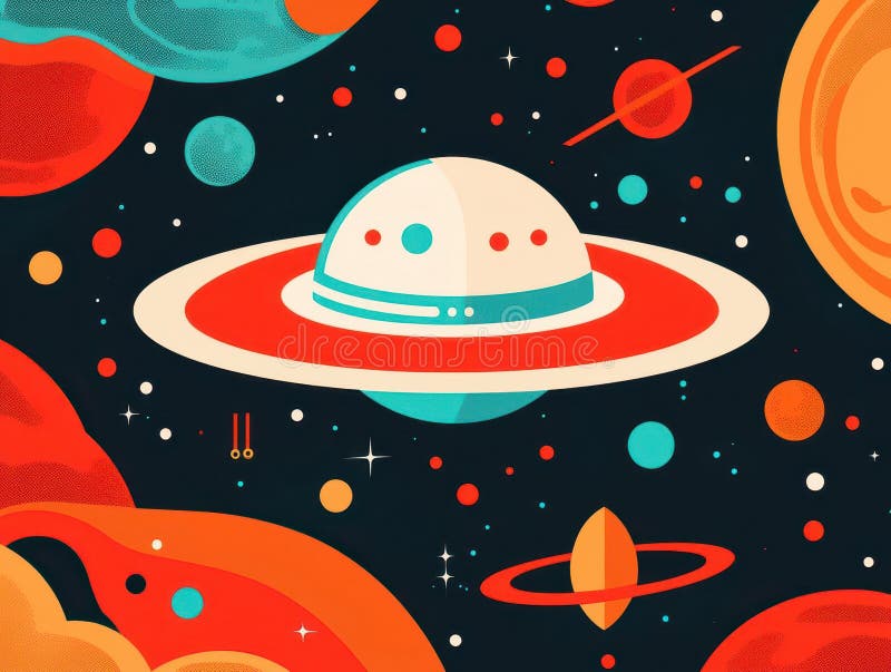 Alien Planet Pixel Art Flat Design, Top View, Extraterrestrial Theme ...