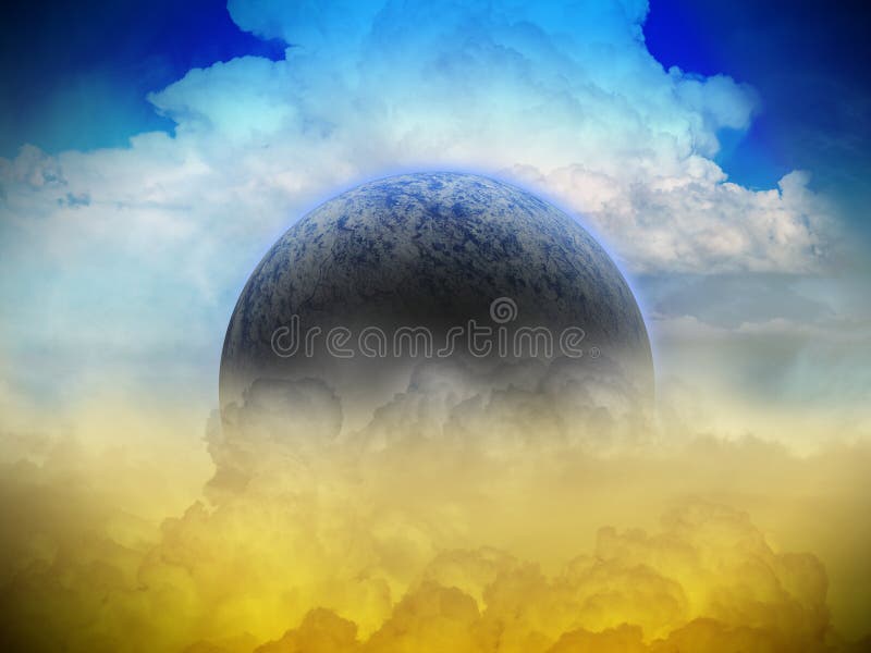 Alien Planet Sci-fi Scene. Artist S Rendition. Stock Illustration ...