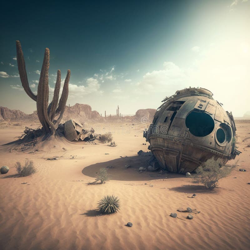Wasteland Alien Planet stock illustration. Illustration of landscape ...