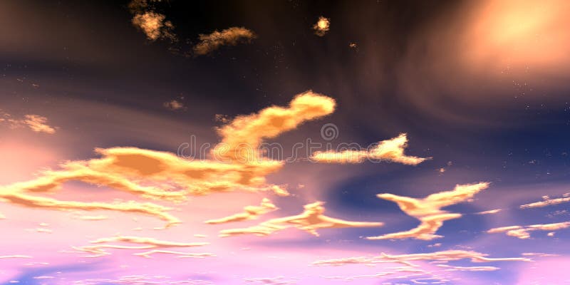 Alien Planet Sky. 3D Rendering Stock Illustration - Illustration of ...