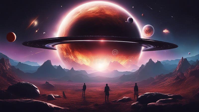 Alien Planet in Space Exploding Black Hole, Alien Space Planet ...