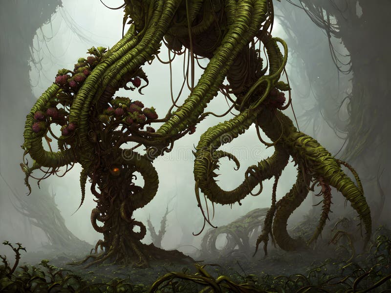Alien Plant Life, Generative AI Illustration Stock Illustration ...