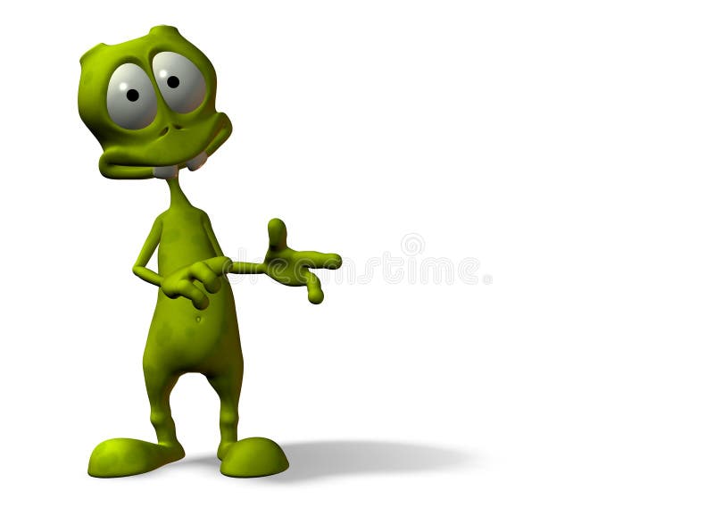Alien cartoon pointing stock illustration. Illustration of concept ...