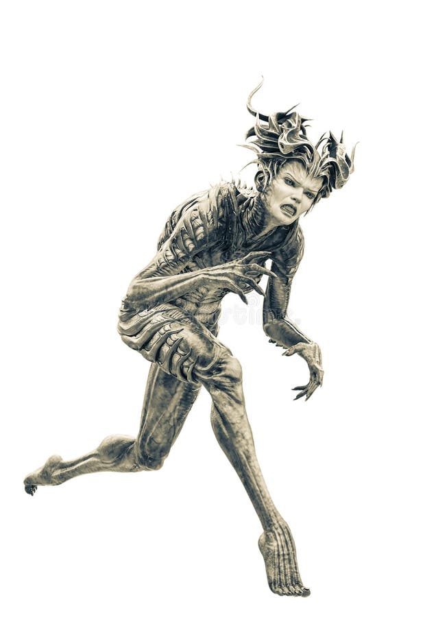 Alien queen running stock illustration. Illustration of evil - 250420803