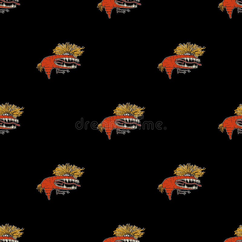 Monster Alien Rat Motif Pattern Stock Illustration - Illustration of ...