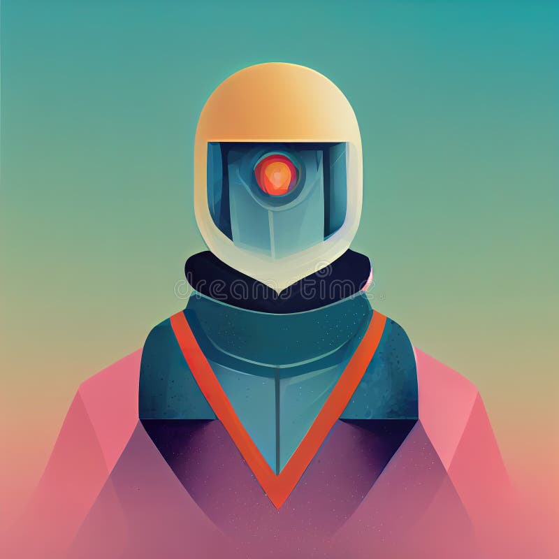 Space Robot Alien. Alien Robot Bright Colorful Picture. Digital ...