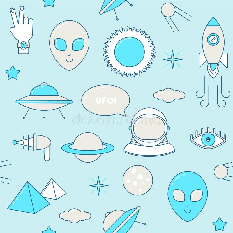 Alien seamless pattern stock vector. Illustration of alien - 82788071