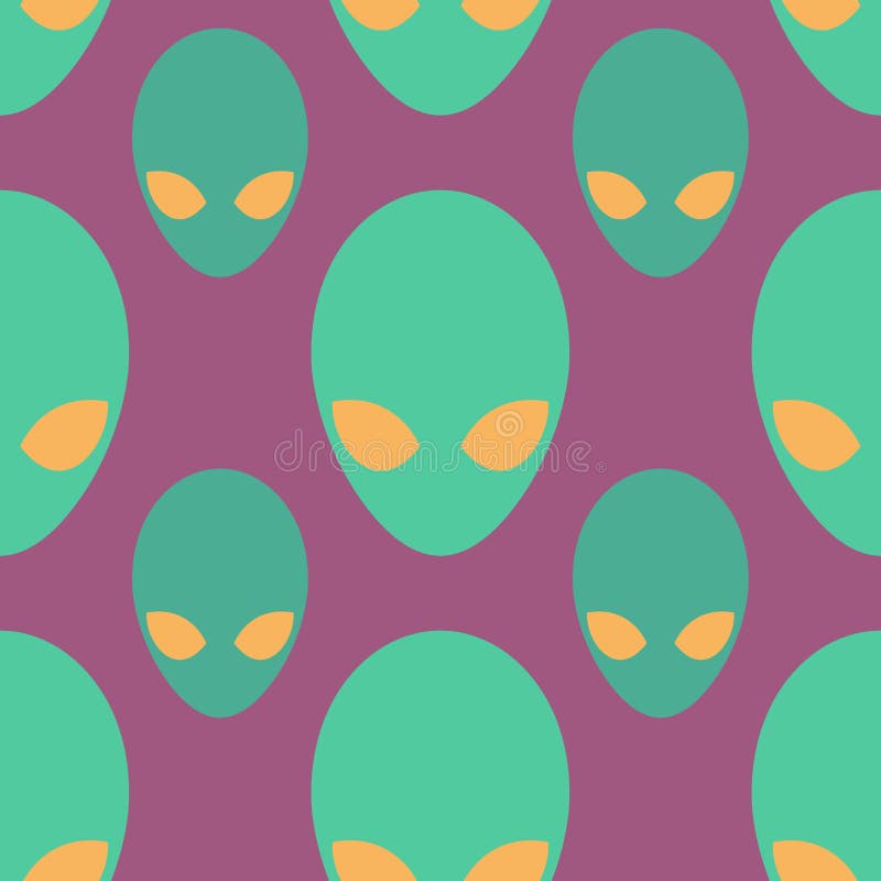 Seamless Cartoon Alien Head Pattern Stock Illustrations – 420 Seamless ...
