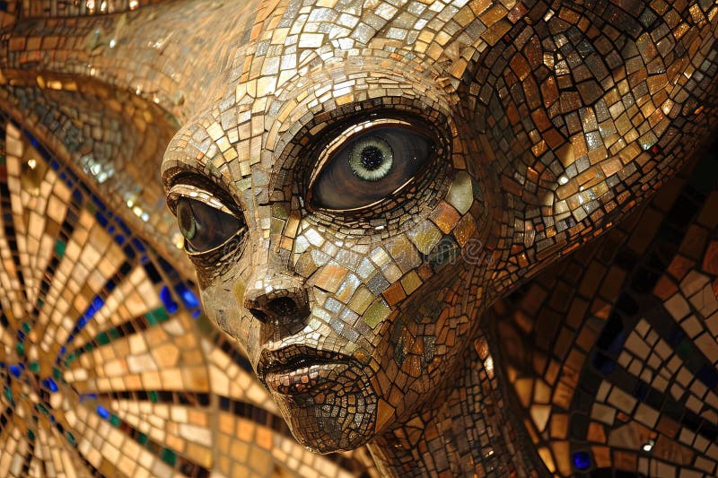 Alien Shape Mosaic on Alien Temple Ceiling Generative AI Stock ...