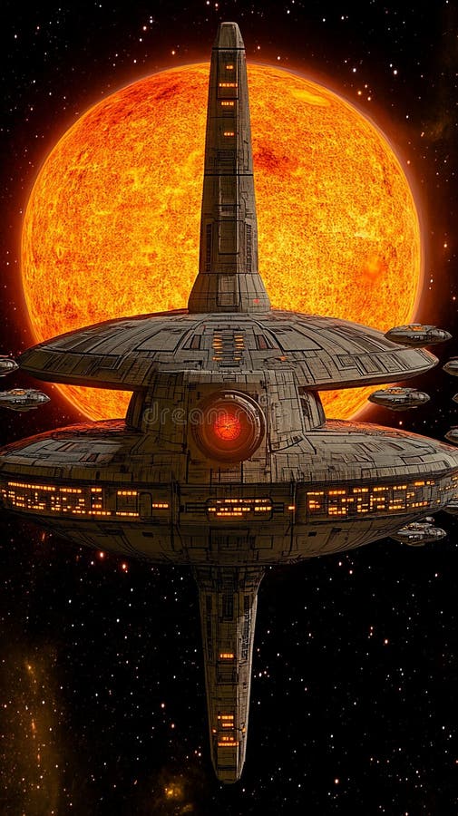 Alien Ship Camouflaging Itself in the Dark Expanse Stock Illustration ...