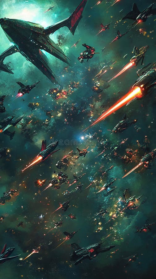 Alien Ship Camouflaging Itself in the Dark Expanse Stock Illustration ...