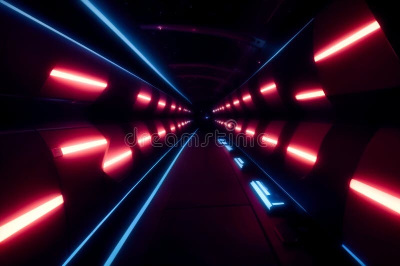 Alien Ship Corridor Tunnel Wallpaper 3d Rendering 3d Illustration Stock ...