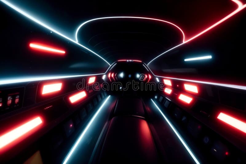 Alien Ship Corridor Tunnel Wallpaper 3d Rendering 3d Illustration Stock ...