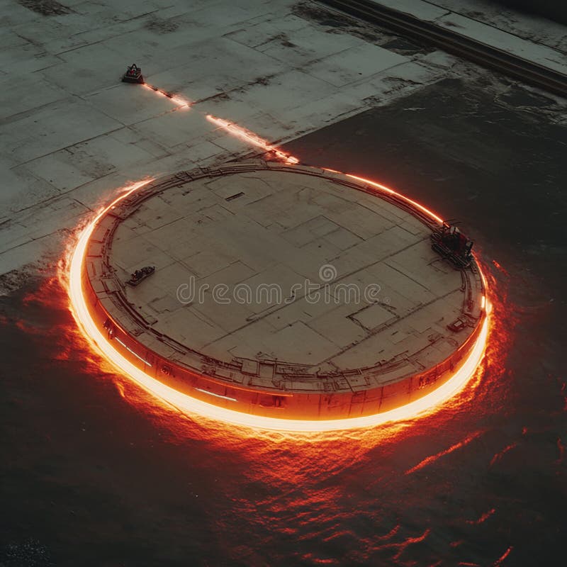 Alien Ship Docking at a Glowing Ring Shaped Station Stock Illustration ...