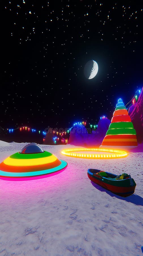 Alien Ship Docking at a Glowing Ring Shaped Station Stock Illustration ...