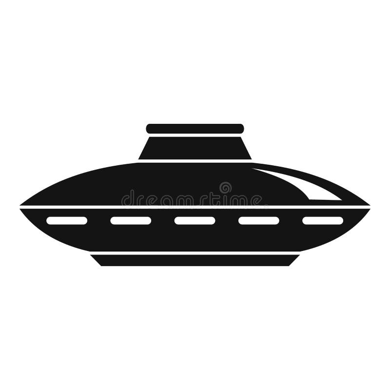Alien UFO Ship Simple Black Silhouette Stock Vector - Illustration of ...