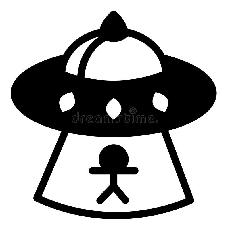 Alien Ship Kidnapping Human Solid Icon, Cosmos Concept. Vector Graphics ...
