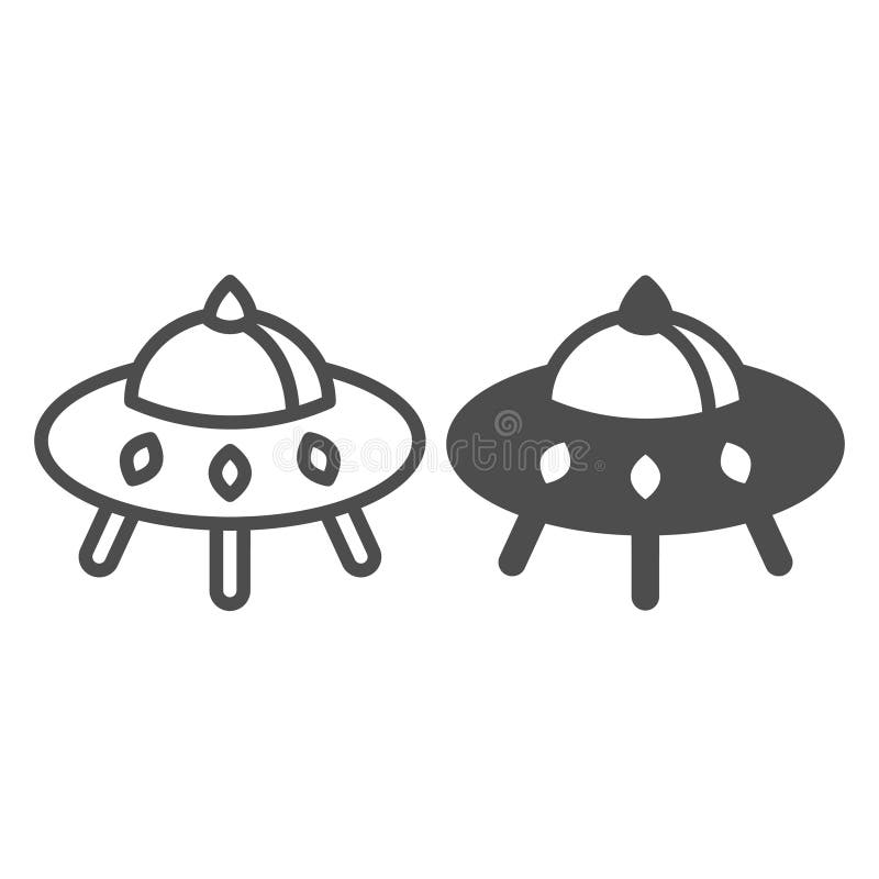 Alien Ship Line and Solid Icon, Cosmos Concept. Vector Graphics Stock ...