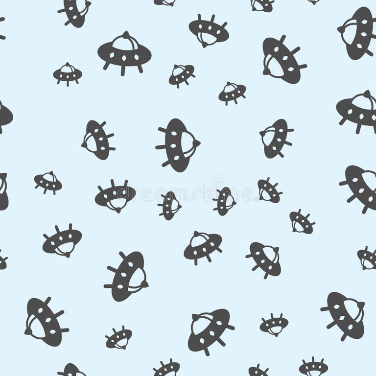 Alien Ship Solid Seamless Pattern, Cosmos Theme. Vector Graphics Stock ...