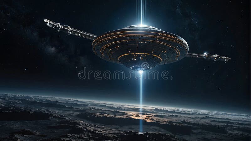 An Alien Ship at Space - AI Generated Digital Art Stock Illustration ...