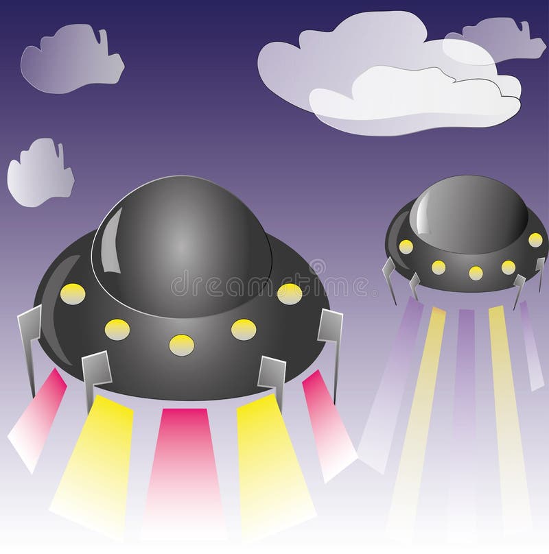 Alien ships stock vector. Illustration of drawing, animated - 28574586