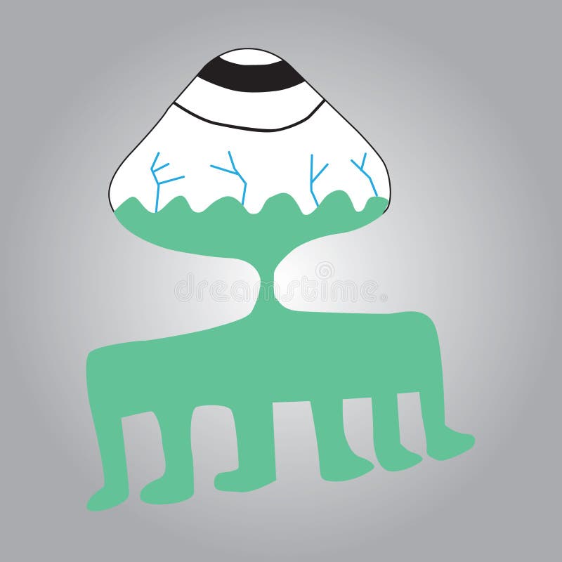 Alien with Six Legs. Vector Illustration Decorative Design Stock Vector ...