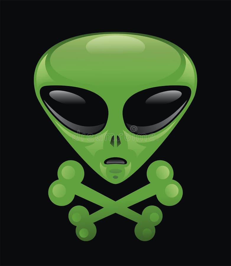 Alien Skull & Crossbones . Stock Illustration - Illustration of danger ...