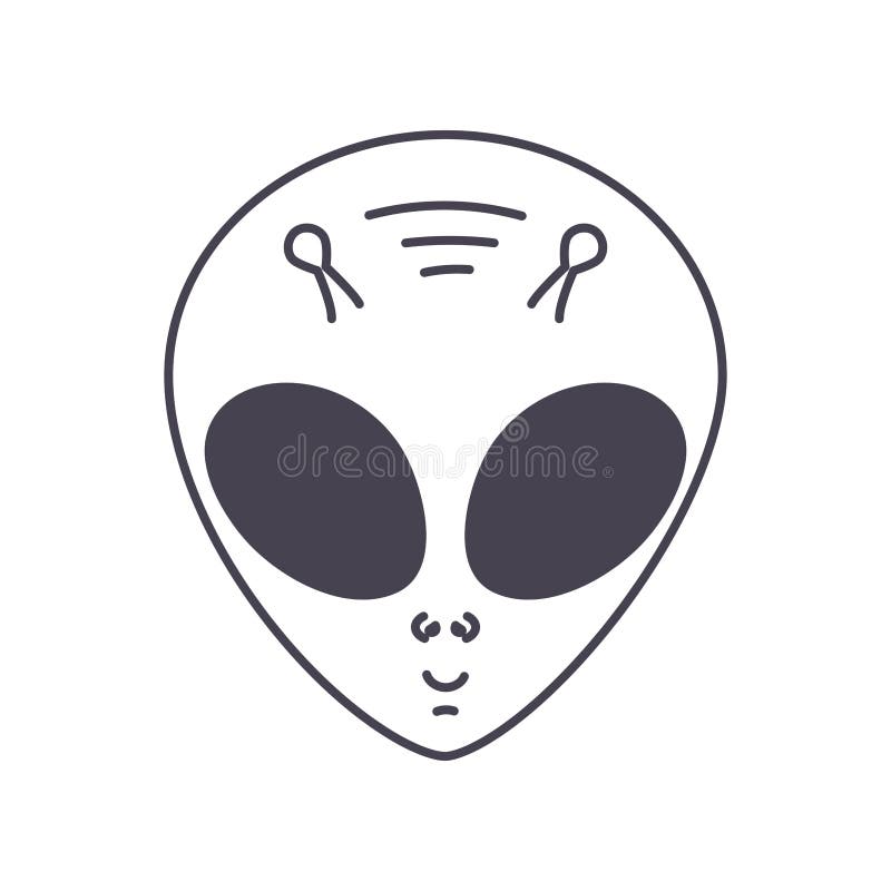 Alien Smiling with Spaceship Stock Vector - Illustration of little ...