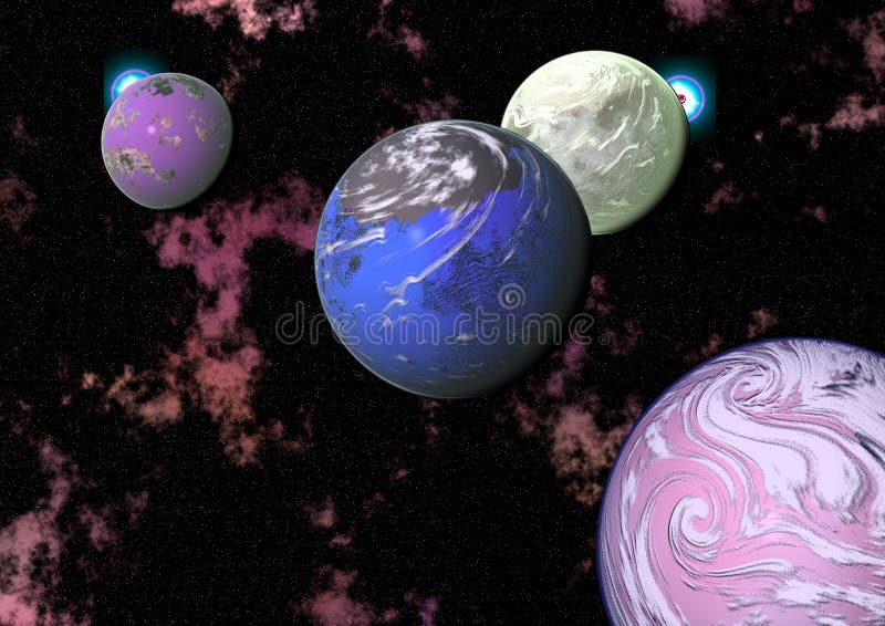 Alien Solar System stock illustration. Illustration of astronomy - 5064873