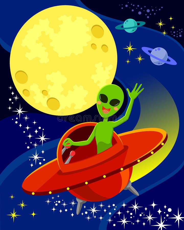 Alien in space stock vector. Illustration of science - 50368677