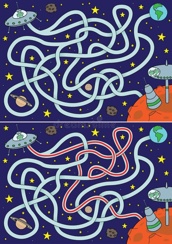 Alien space maze stock vector. Illustration of easy, composition - 25209009