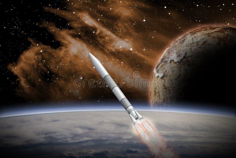 Alien space scene stock illustration. Illustration of fiction - 68722905
