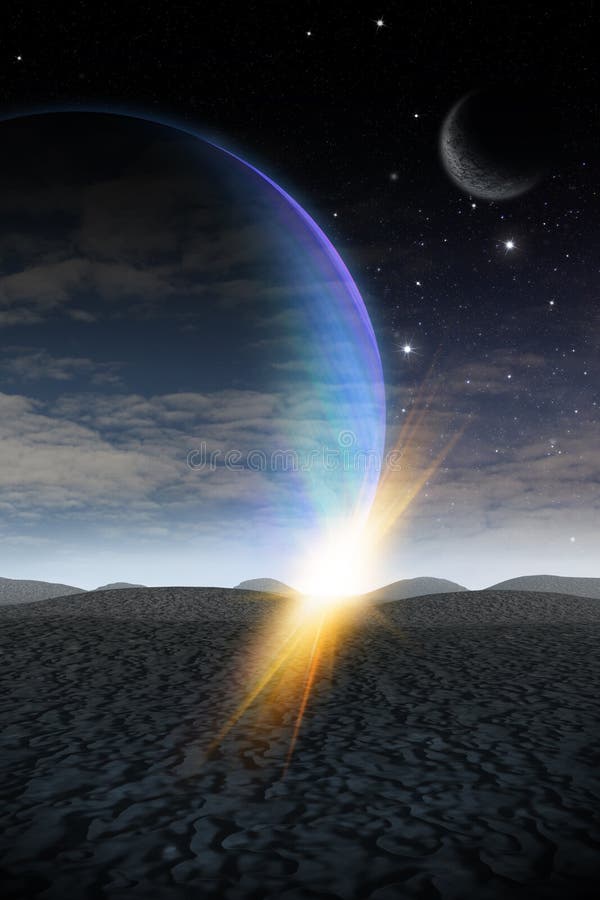 Alien space scene stock illustration. Illustration of astronomy - 67666540