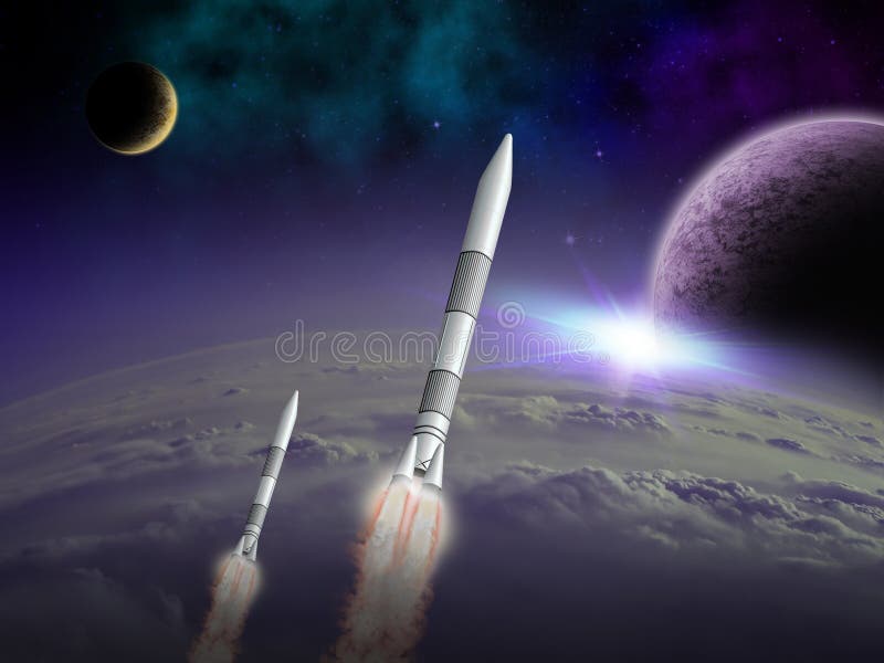 Alien space scene stock illustration. Illustration of mission - 67815274